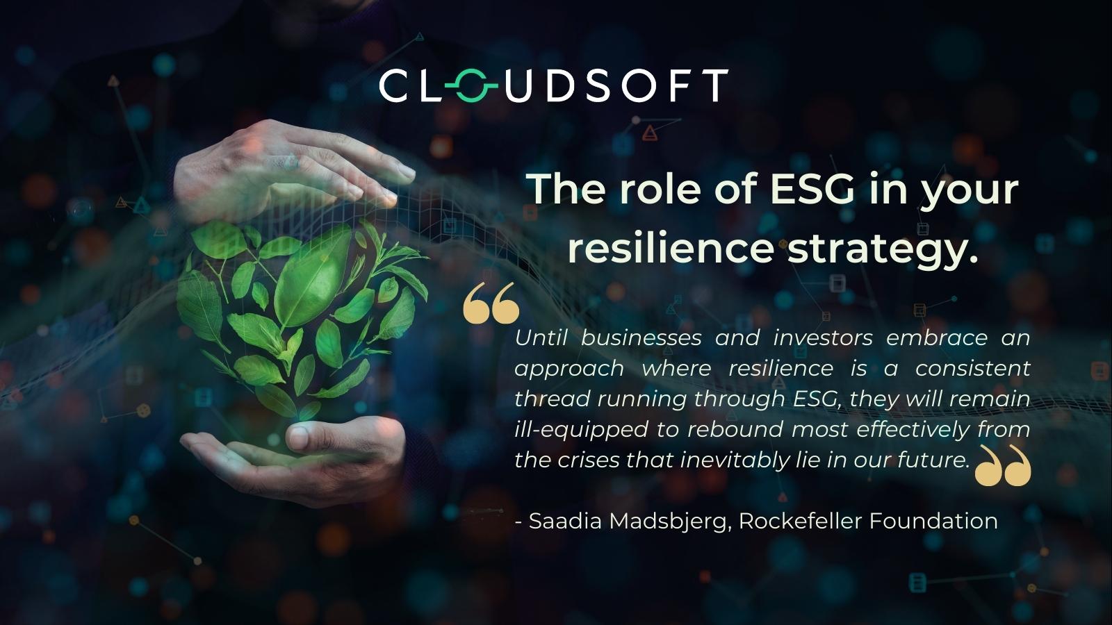 The role of ESG in your resilience strategy